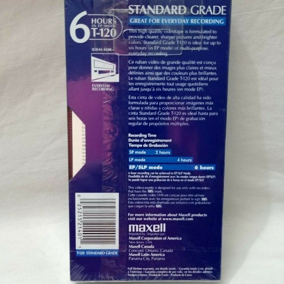 Maxwell | Media | 2 Maxwell New Blank T2 Vhs Tapes Standard High | Poshmark